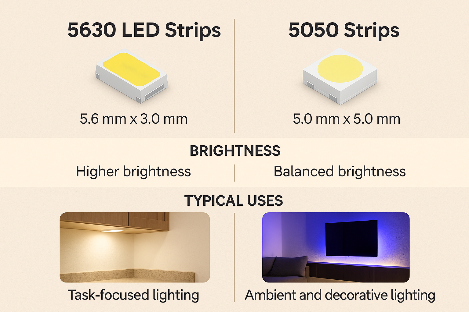 5630 LED Strip vs 5050: Clear Comparison for Brightness, Efficiency & Use