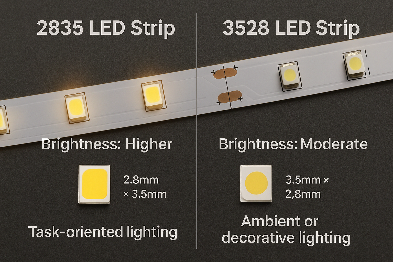 2835 vs 3528 LED Strip: Clear Comparison on Brightness, Efficiency & Uses