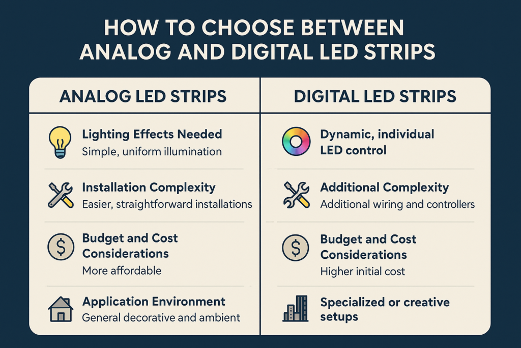 Analog vs Digital LED Strips: Clear Guide to Choosing Wisely