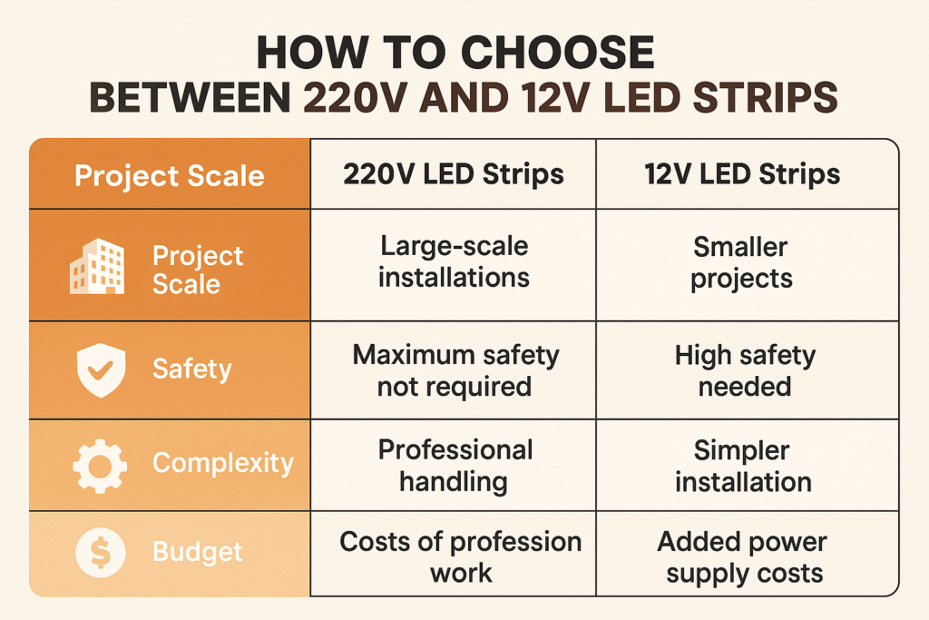 LED Strip 220V vs 12V: Comparing Safety, Efficiency & Applications