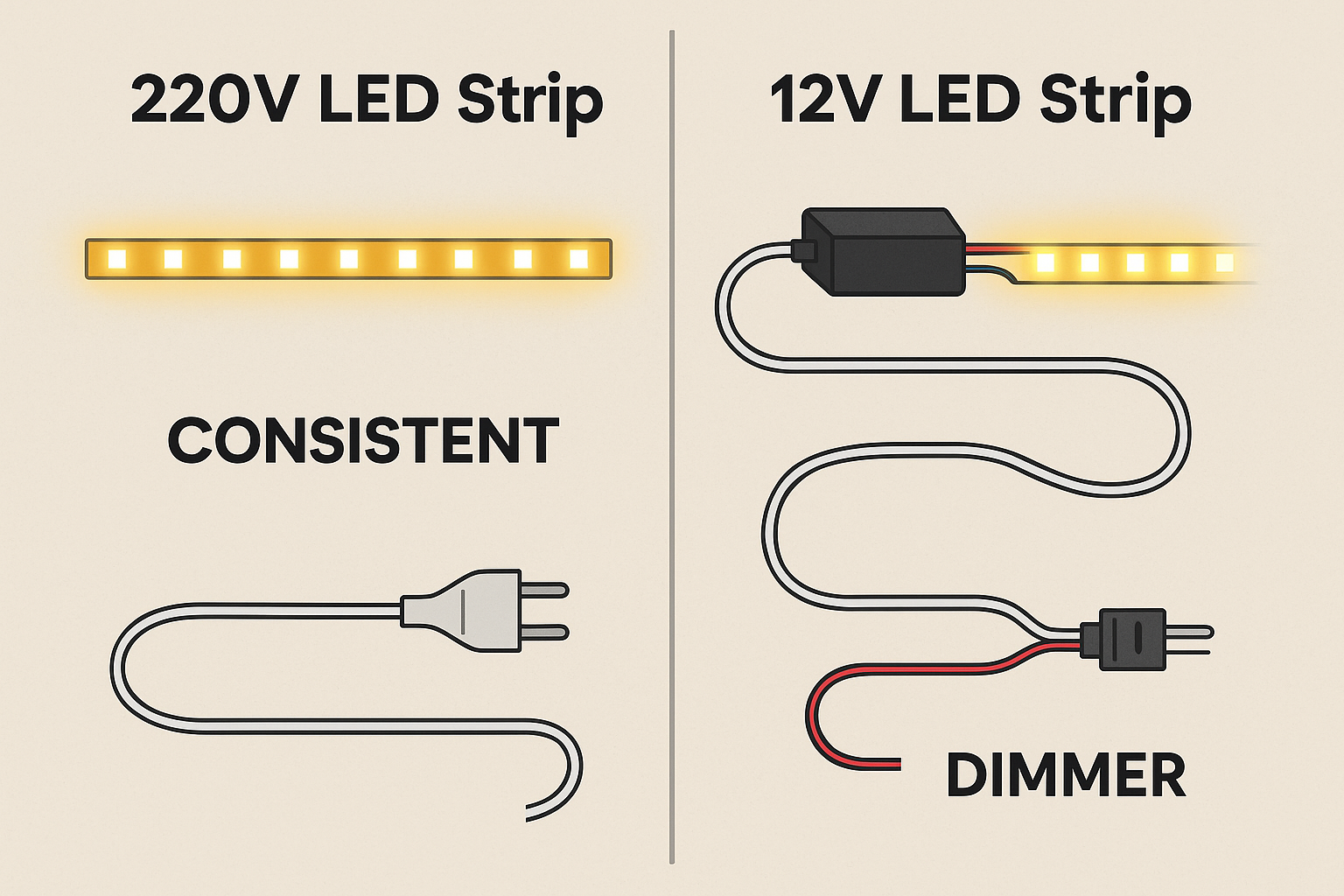 LED Strip 220V vs 12V: Comparing Safety, Efficiency & Applications