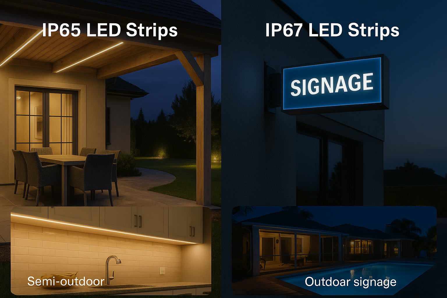 IP65 vs IP67 LED Strip: Clear Guide to Waterproof LED Lighting Options