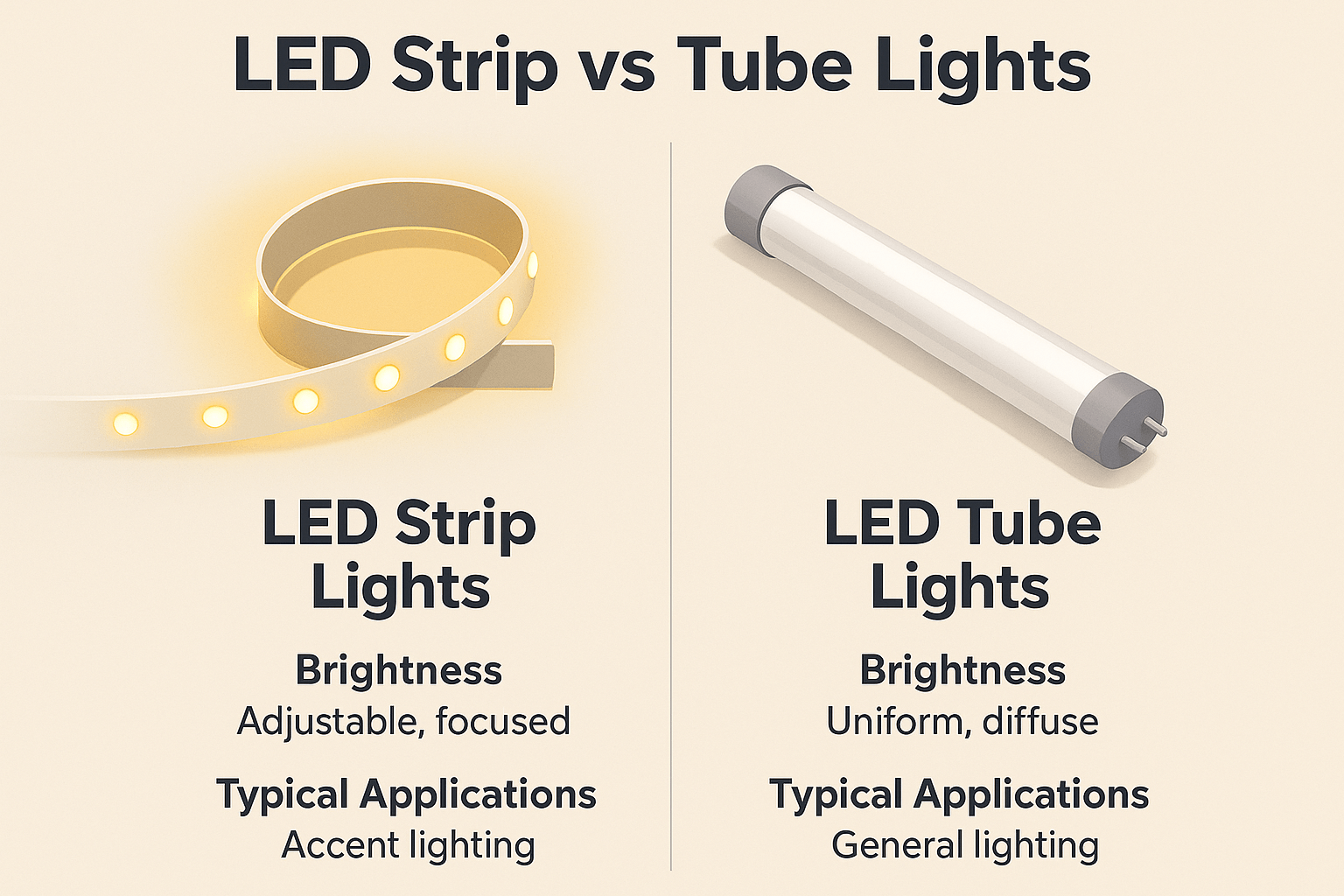 LED Strip vs Tube Light Guide