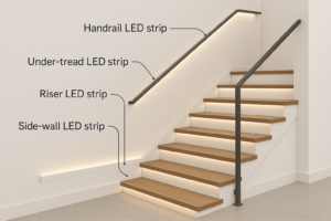 LED Strip Staircase Lighting Ideas – Design, Power & Safety Guide